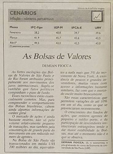 "As bolsas de valores" - Demian Fiocca