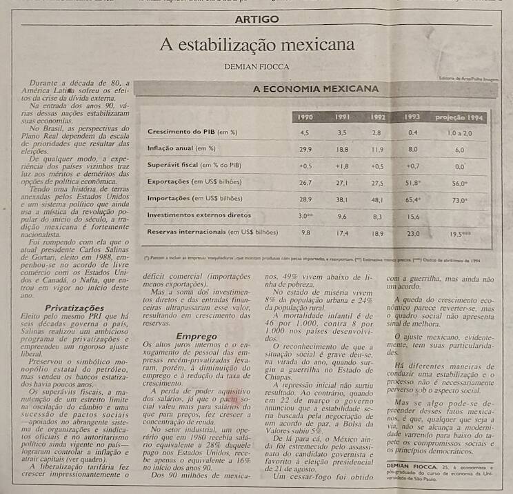 "A estabilização mexicana" - Demian Fiocca