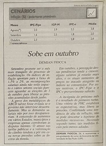 "Sobe em outubro" - Demian Fiocca