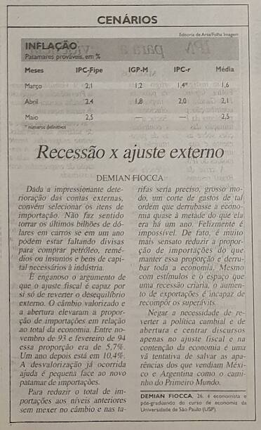 "Recessão x ajuste externo" - Demian Fiocca