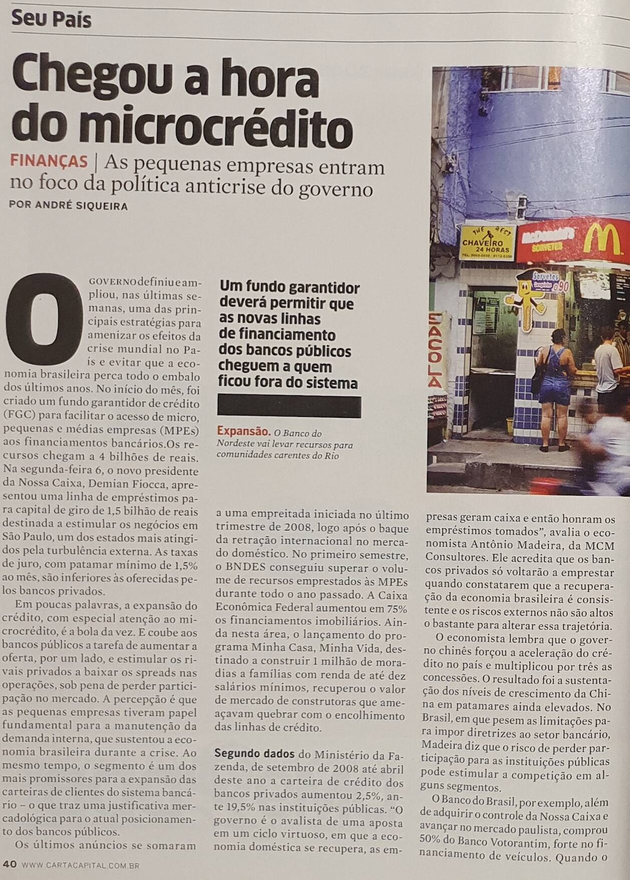 "Chegou a hora do microcrédito" - Demian Fiocca